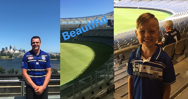 NRL Players visit Perth Stadium ahead of NRL Double Header | Bulldogs